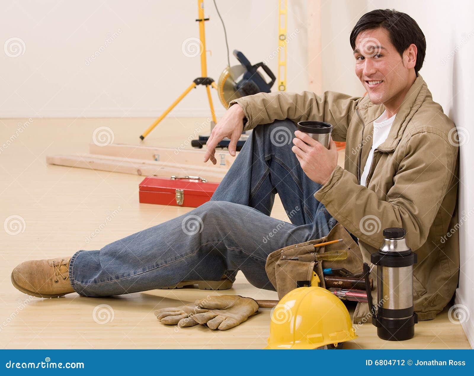 Construction Worker Taking a Coffee Break Stock Photo - Image of ... Construction Worker Taking a Coffee Break Stock Photo - Image of ...