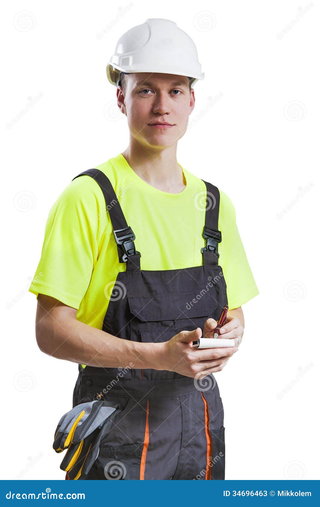 Construction Worker Taking Notes Stock Image - Image of order, domestic ...