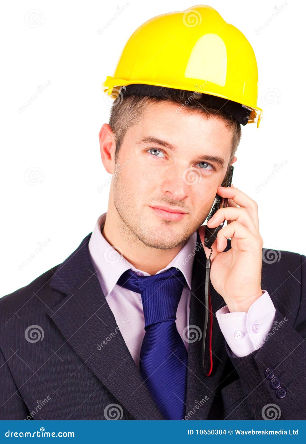 Construction Worker Talking on the Phone Stock Photo - Image of glasses ...