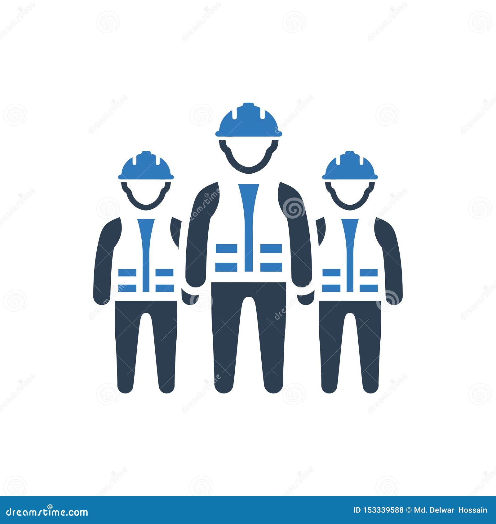 Construction Worker Team Icon Stock Vector - Illustration of labor ...