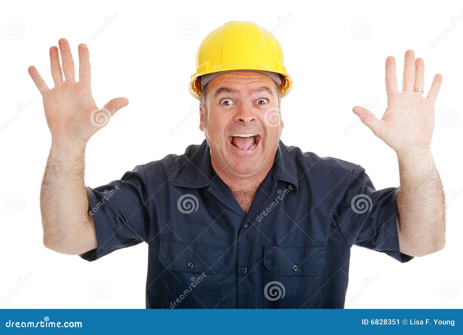 Construction Worker Terrified Stock Image - Image of plumber ...