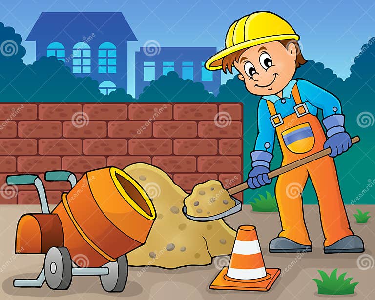 Construction Worker Theme Image 6 Stock Vector - Illustration of ...