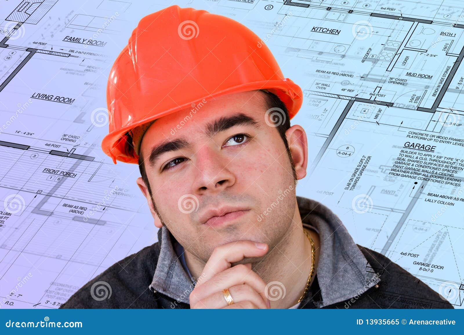Construction Worker Thinking Stock Image - Image of architect, business ...
