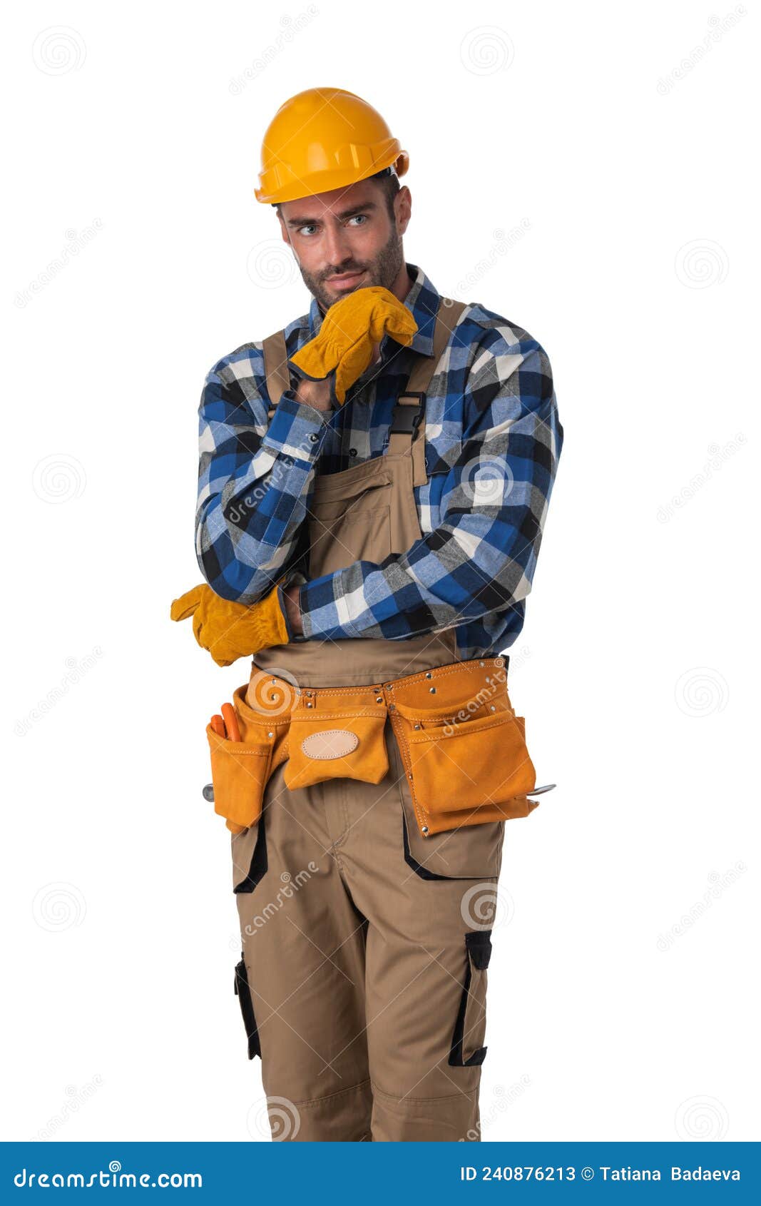 Construction Worker Thinking Stock Image - Image of engineer, equipment ...