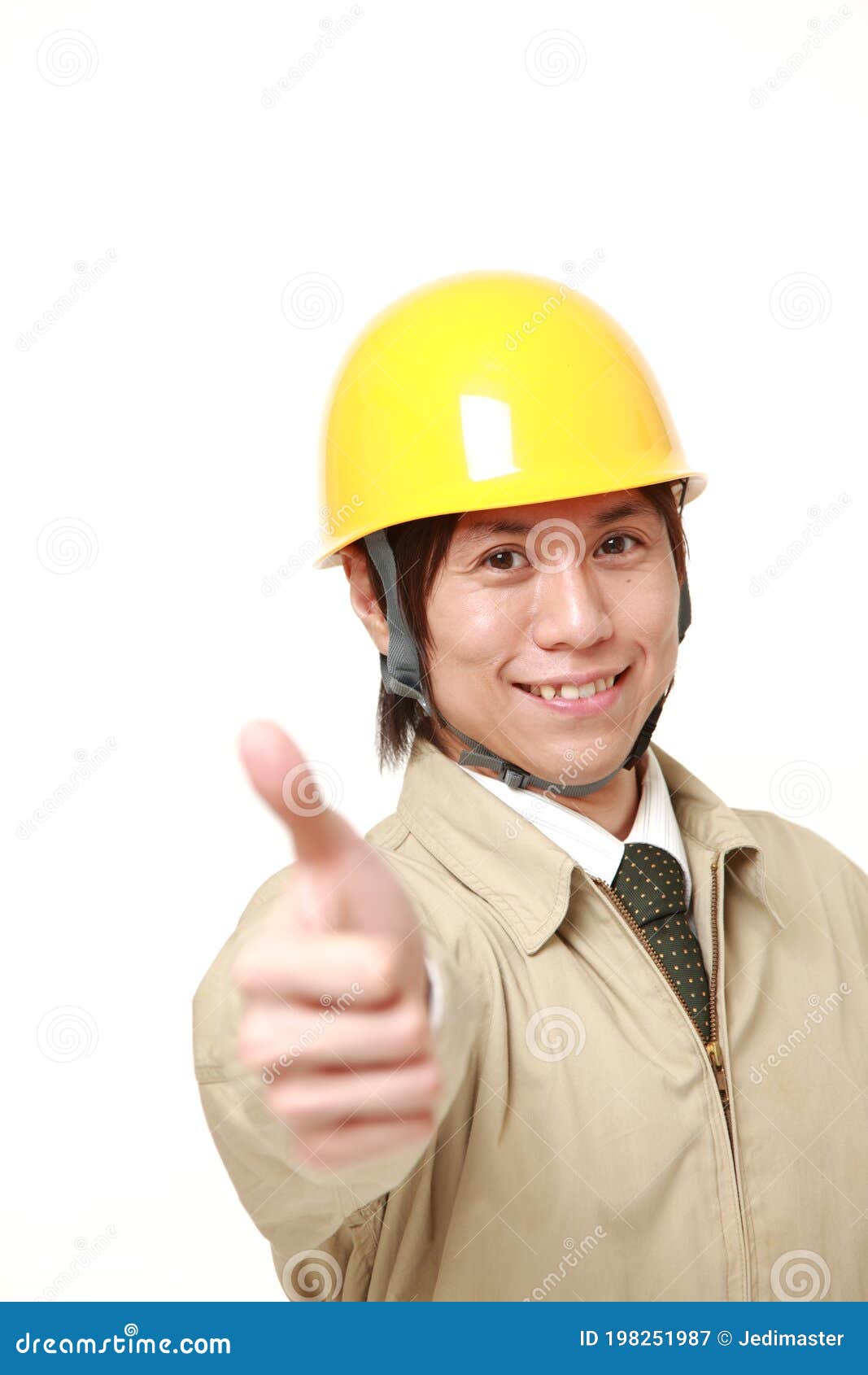 Construction Worker with Thumbs Up Gesture Stock Image - Image of ...