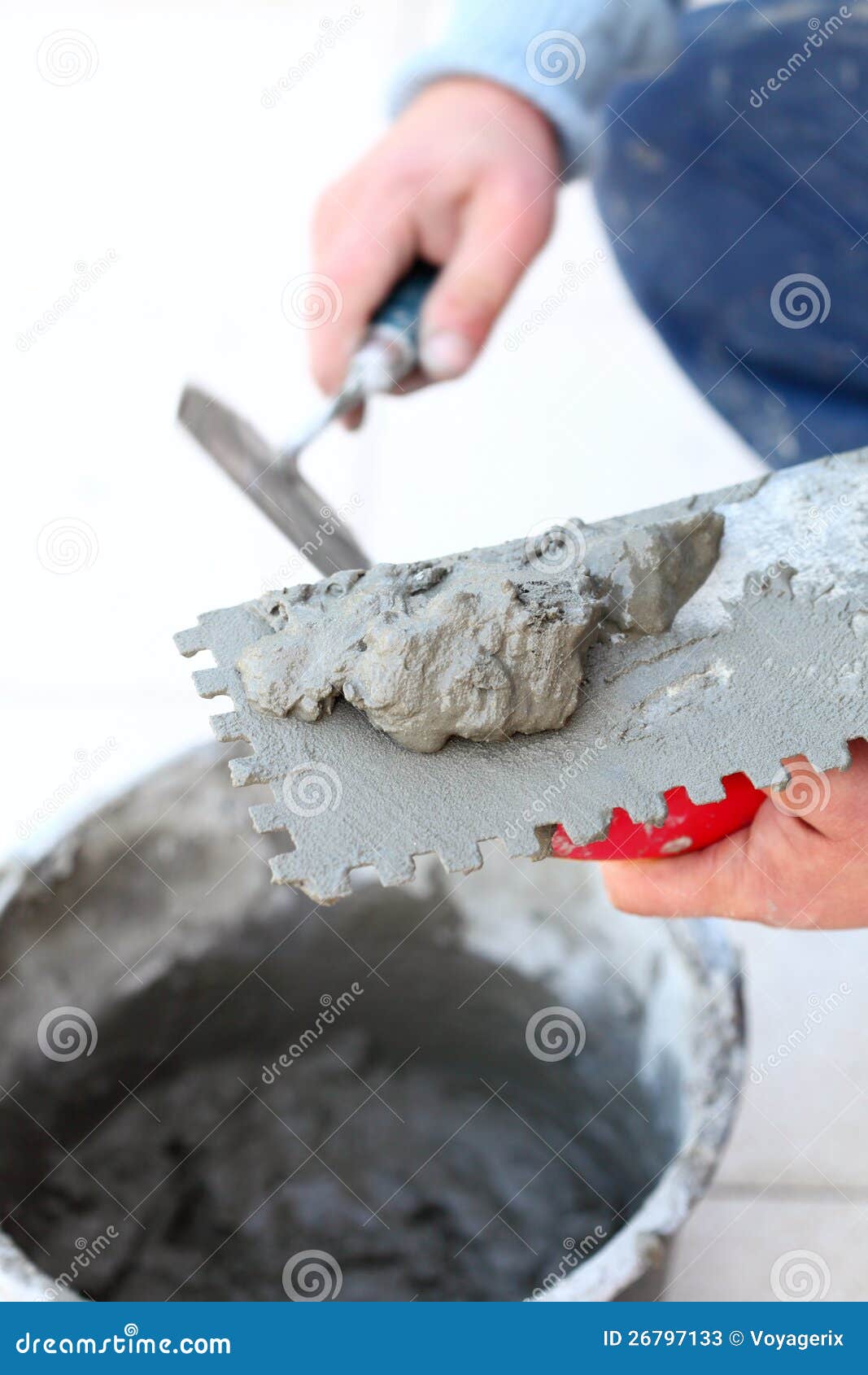 Construction Worker is Tiling at Home Stock Image - Image of tile ...