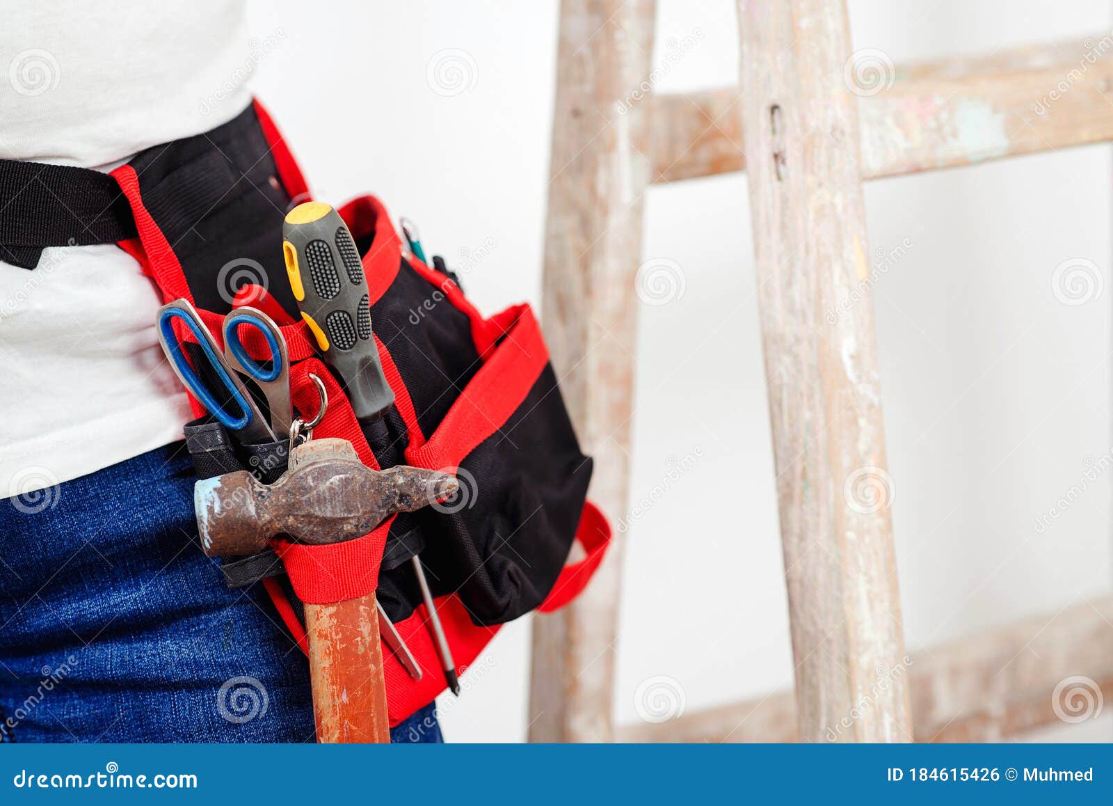 Construction Worker with Tool Belt. House Renovation Concept Stock ...