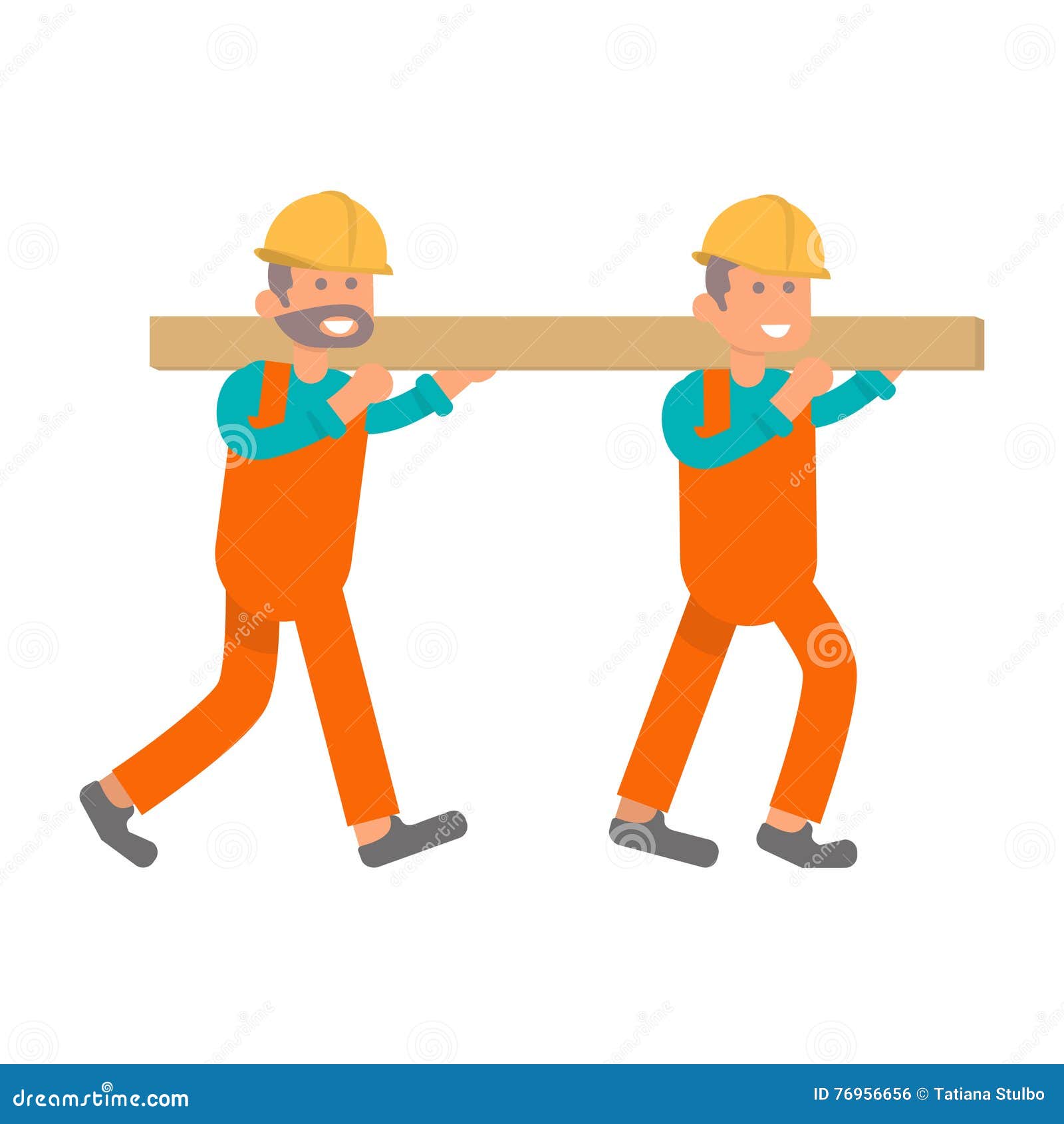 Construction Worker, Two Laborers Stock Vector - Illustration of ...