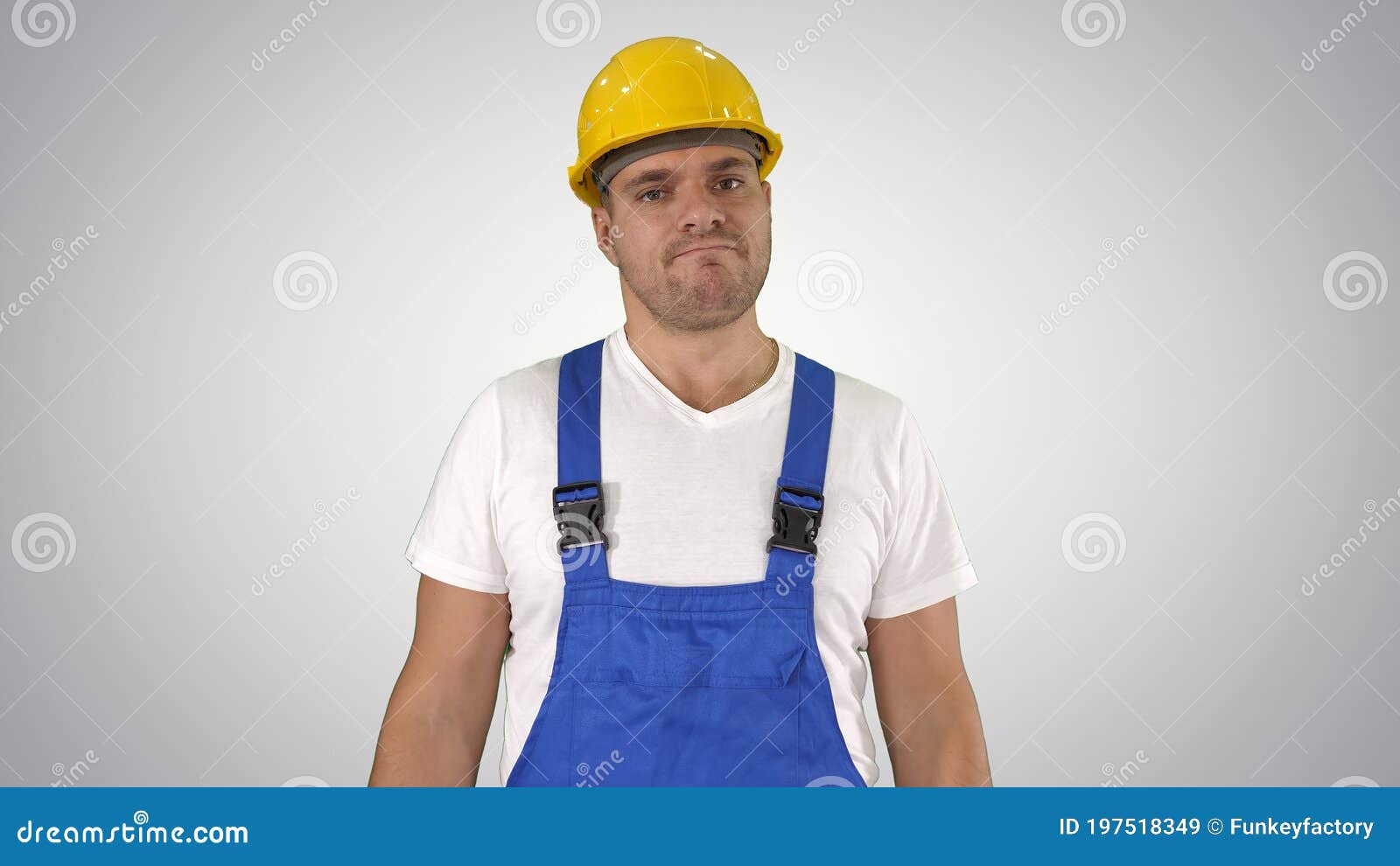 Construction Worker Unhappy about the Result of the Work Being D Stock ...