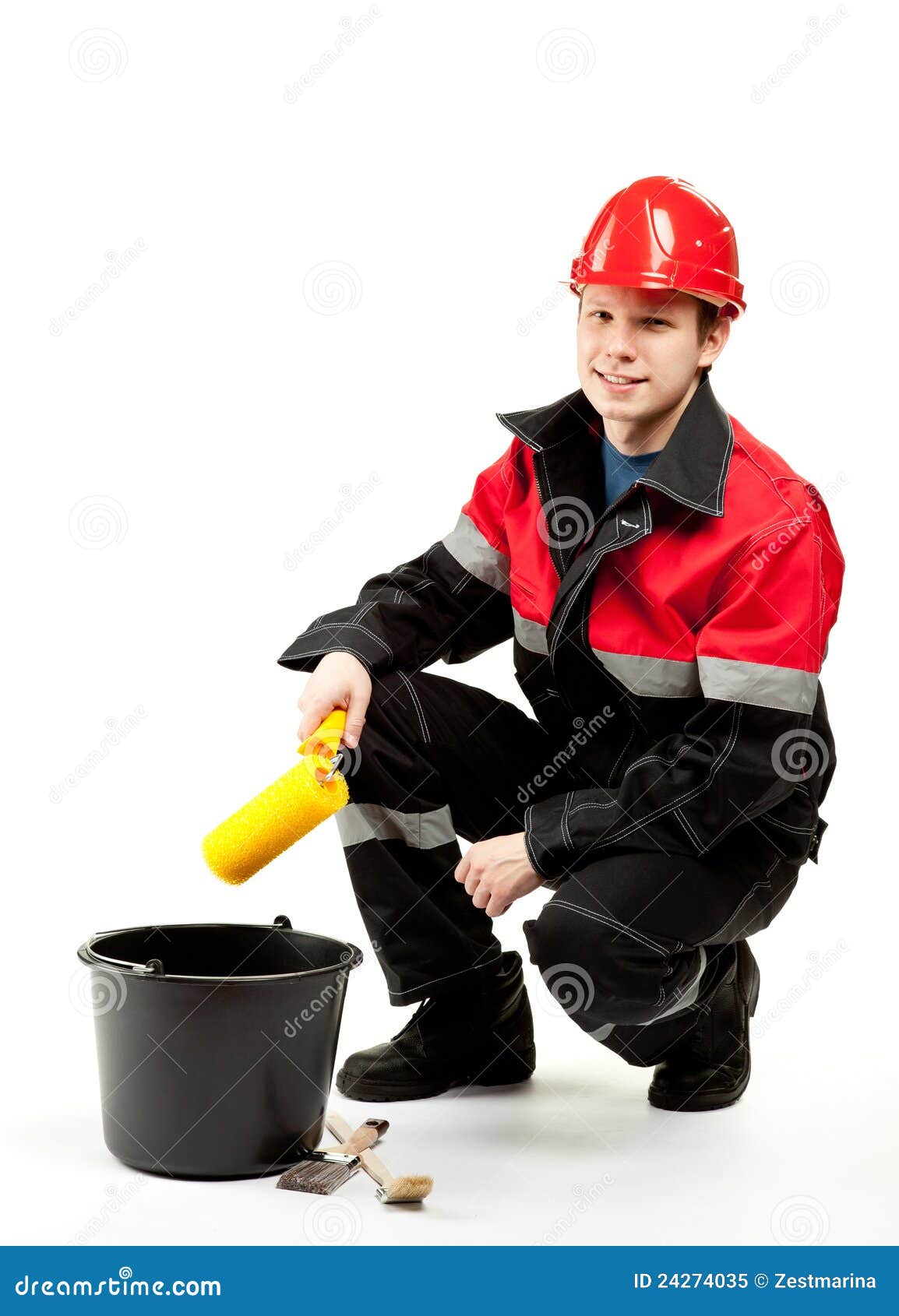 Construction Worker in Uniform Stock Image - Image of improvement ...