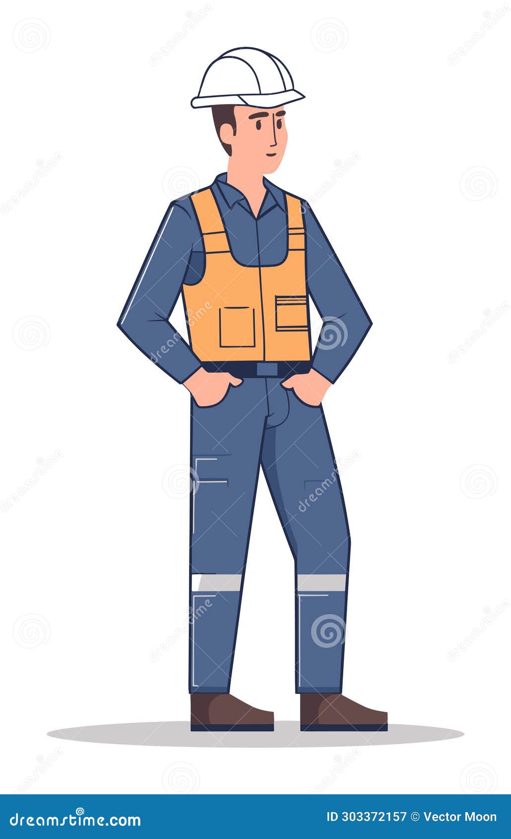 Construction Worker In Uniform And Safety Helmet Standing Confidently ...