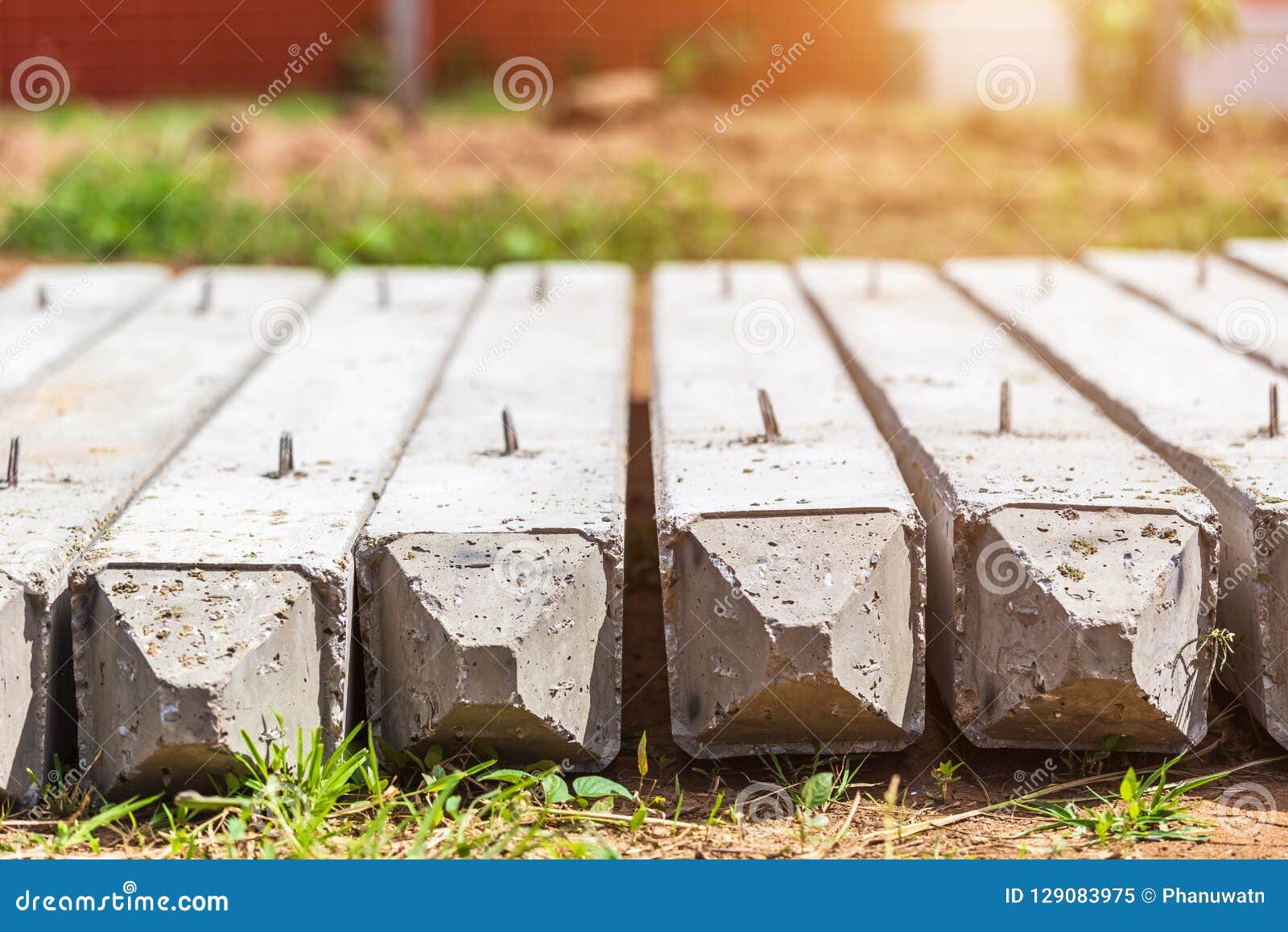 Concrete Stake In The Hole Of Construction House Stock Image ...