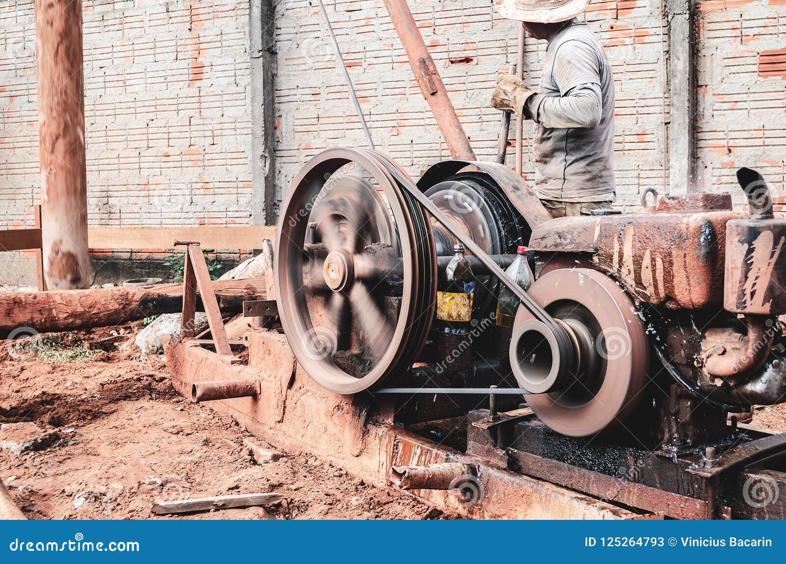 Construction Worker Using a Pile Driver Editorial Stock Photo - Image ...