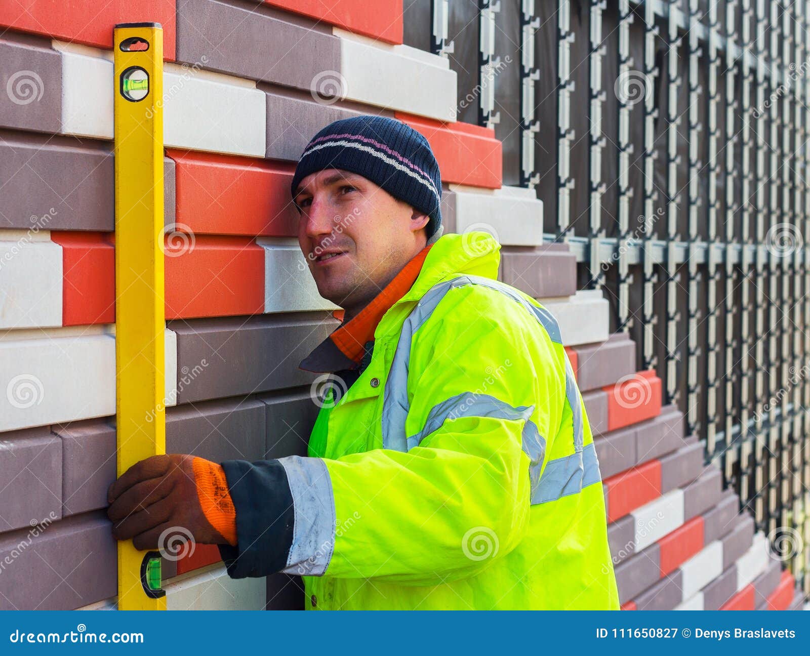 The Builder Checks the Quality of the Work Done, Keeping the Water ...