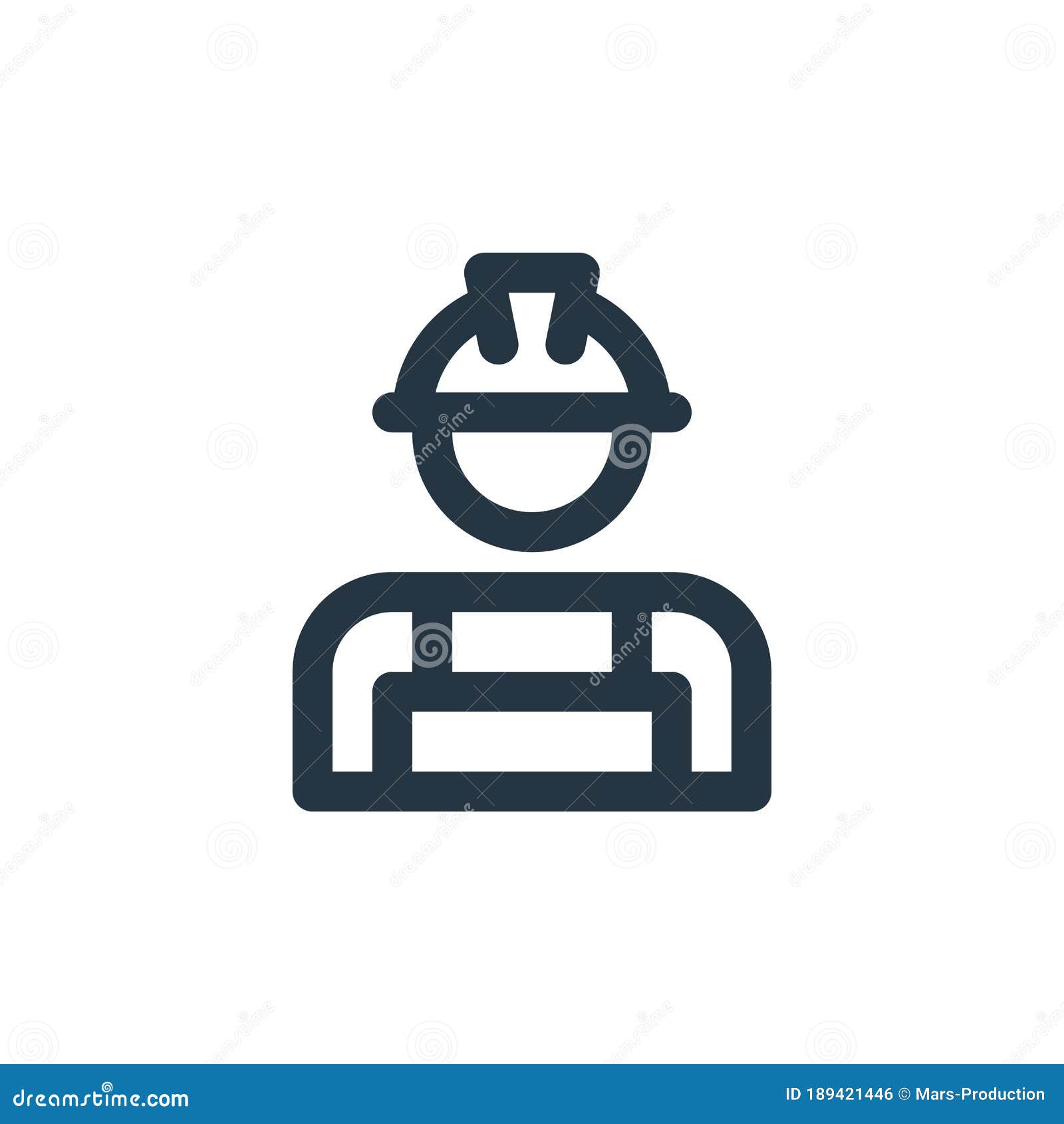 Construction Worker Vector Icon Isolated on White Background. Outline ...