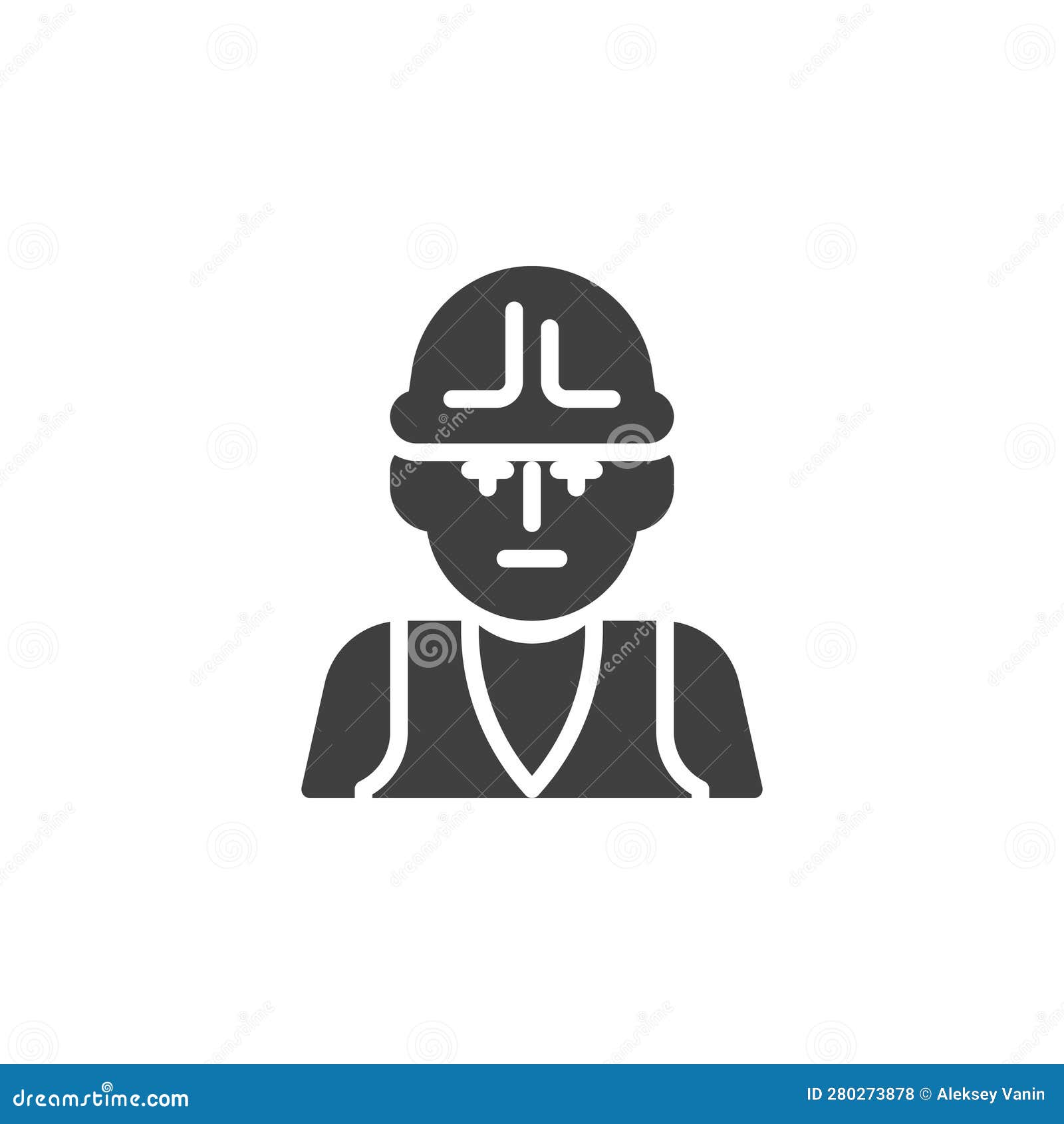 Construction Worker Vector Icon Stock Vector - Illustration of wearing ...