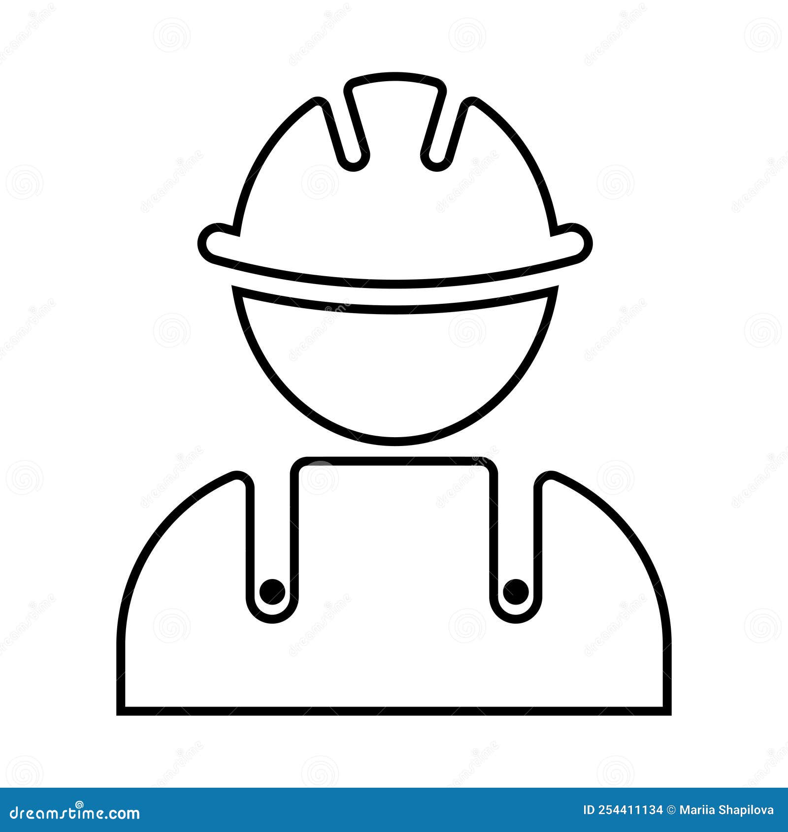 Construction Worker Vector Line Icon Stock Vector - Illustration of ...