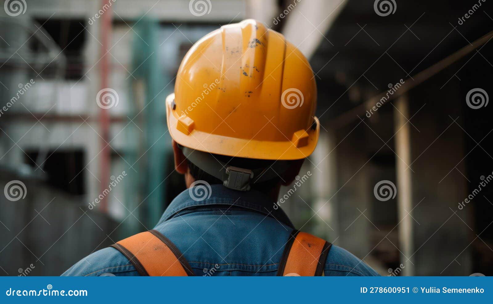 Construction Worker Wearing Safety Helmet in Construction Site ...