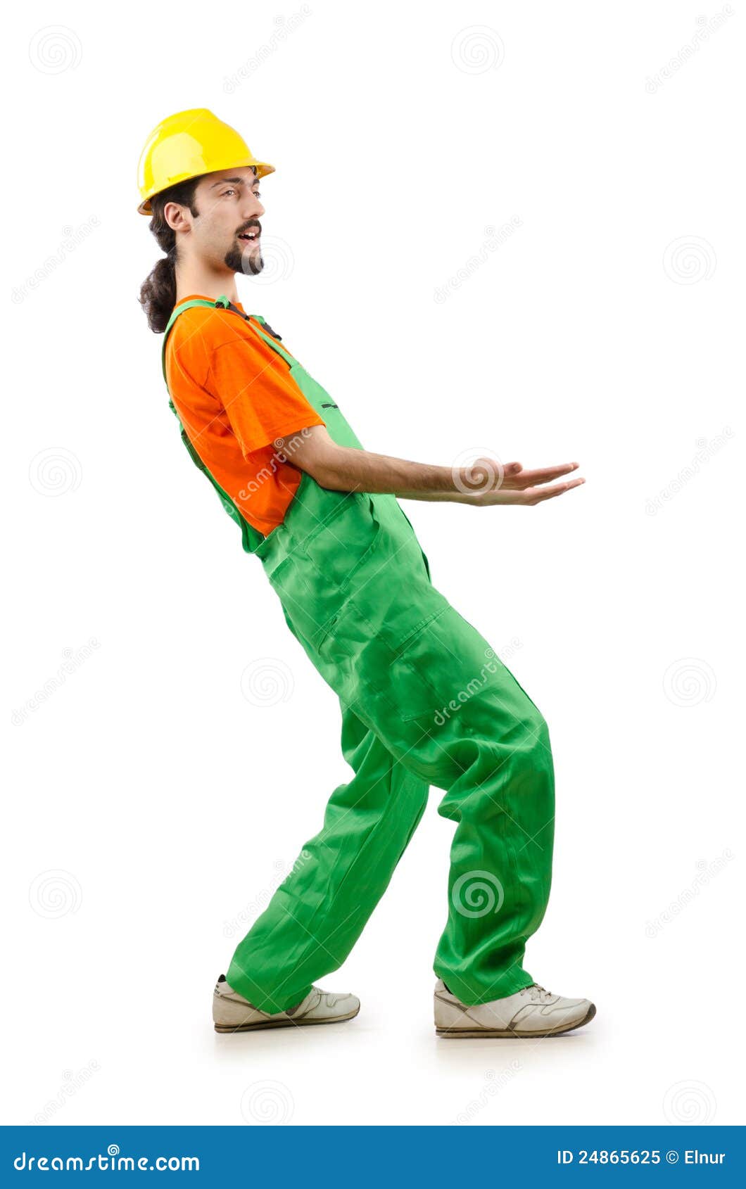 Construction Worker on White Stock Image - Image of occupation ...