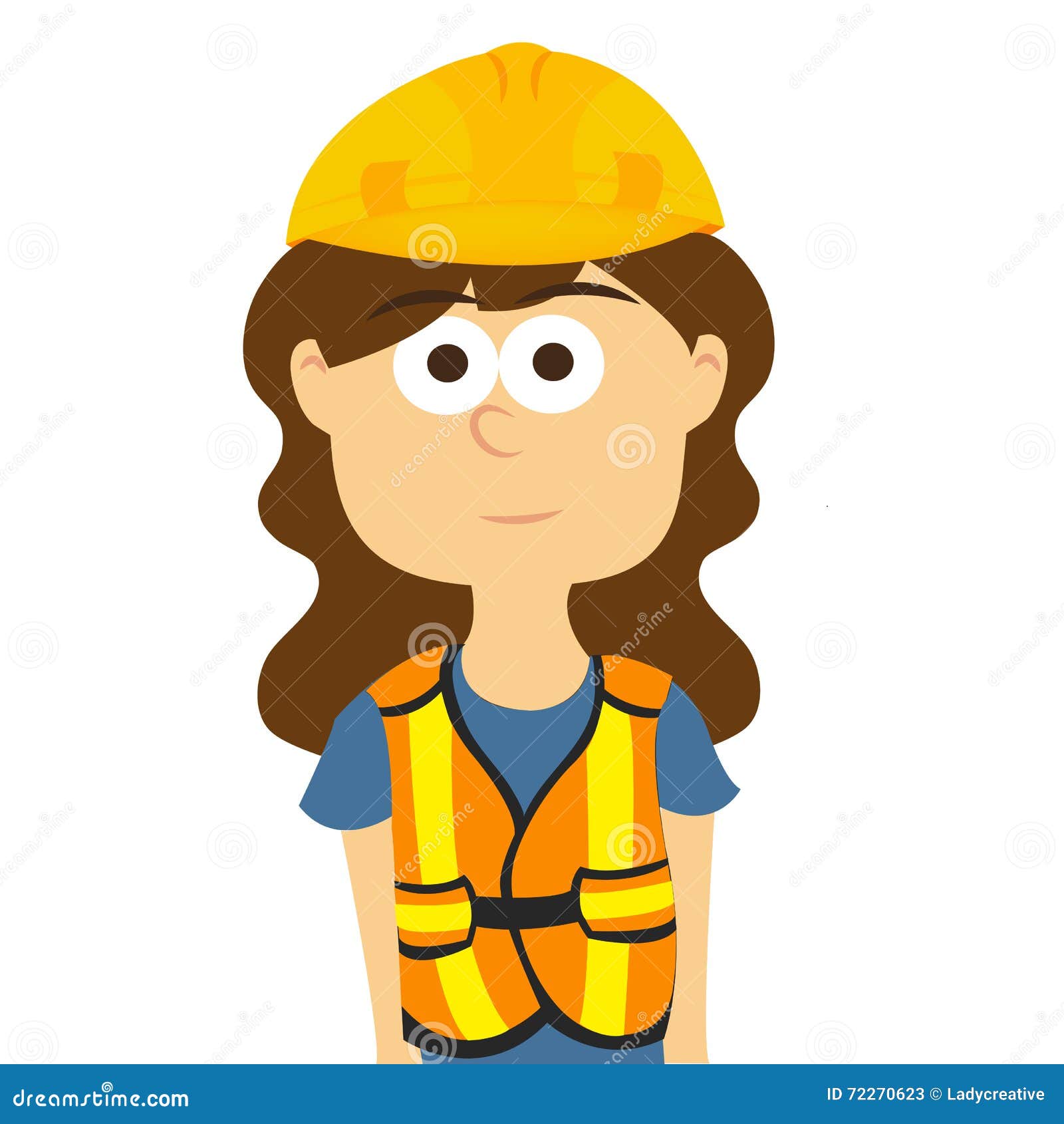 Construction Worker, Woman Dressed in Work Clothes, and Safety Vector ...
