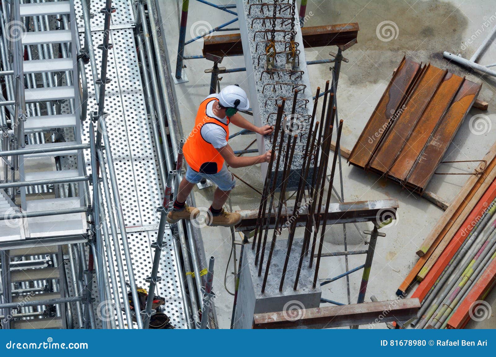 Construction Worker Work in a Construction Site Editorial Image - Image ...