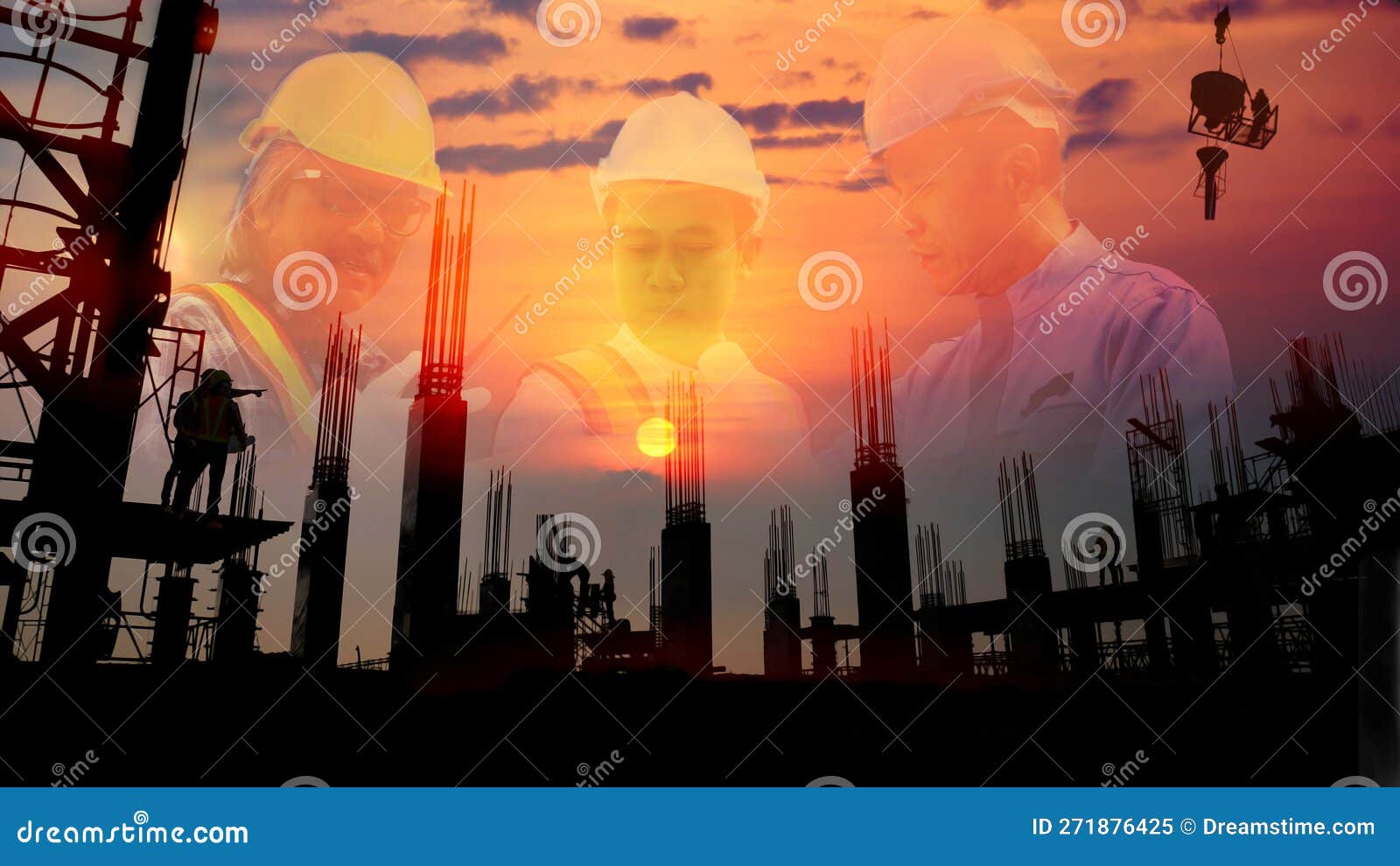 Construction Worker Work Loads in Construction Site with Project ...