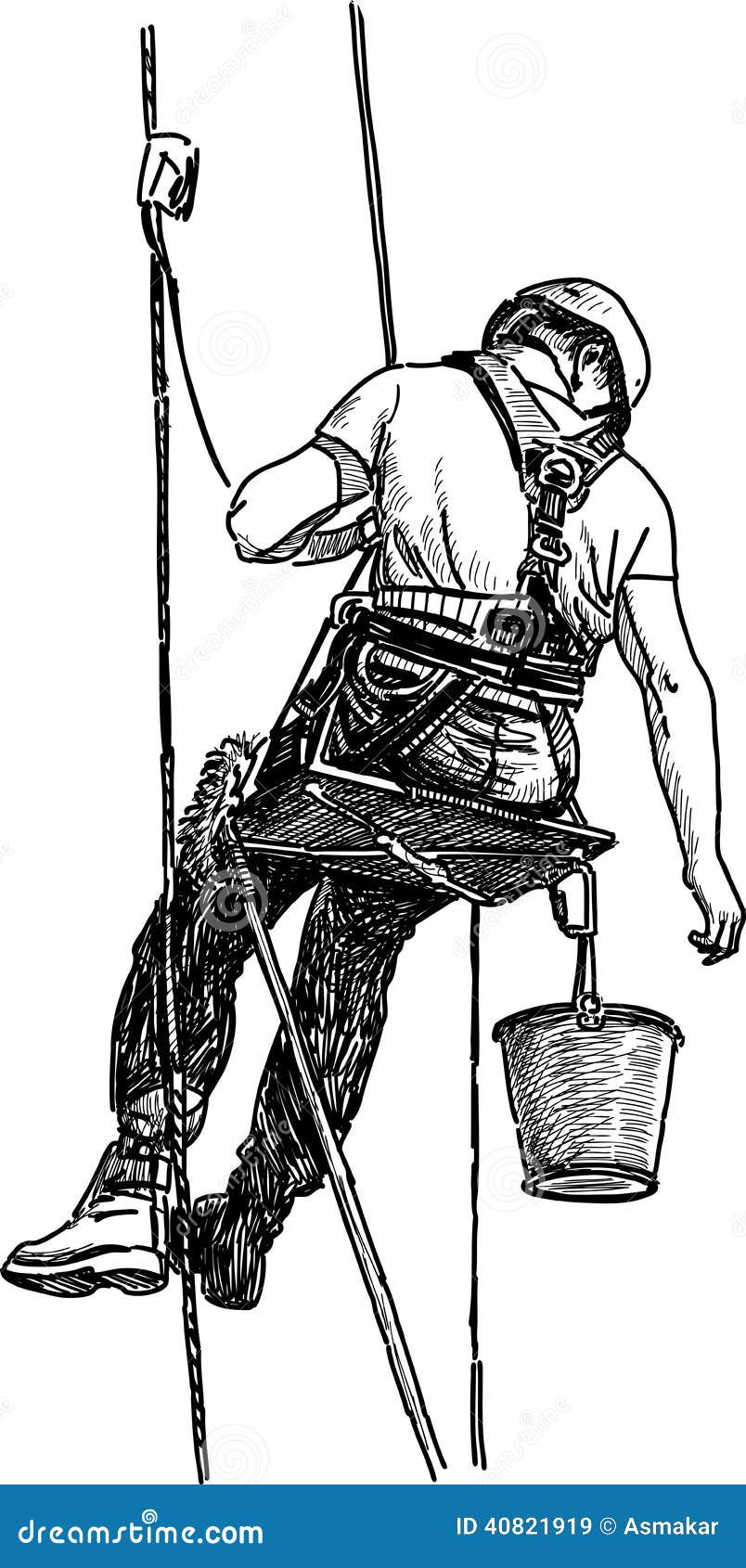 Construction Worker at Work Stock Vector - Illustration of repair ...