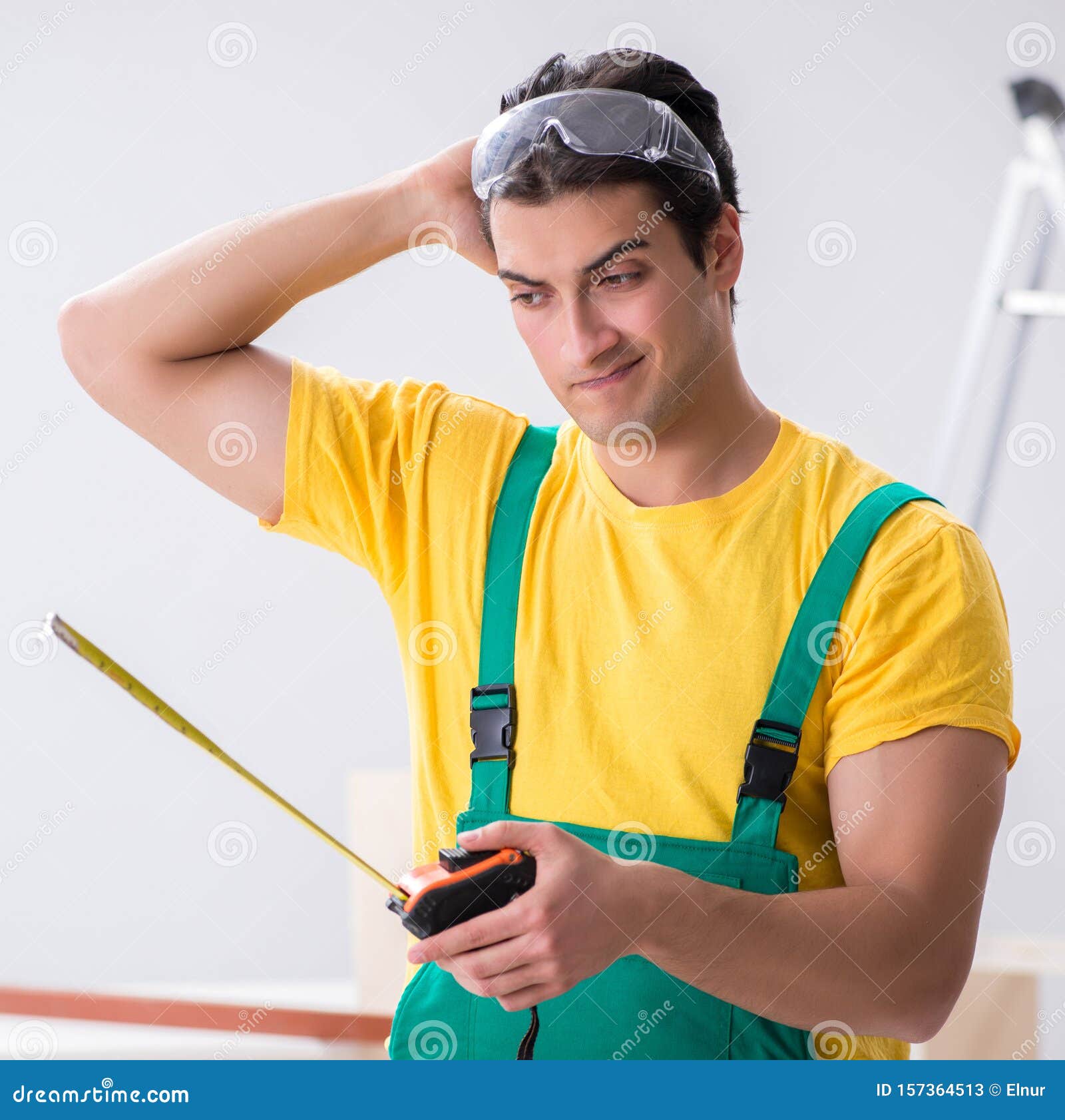 Construction Worker Working on Contractor Site Stock Image - Image of ...