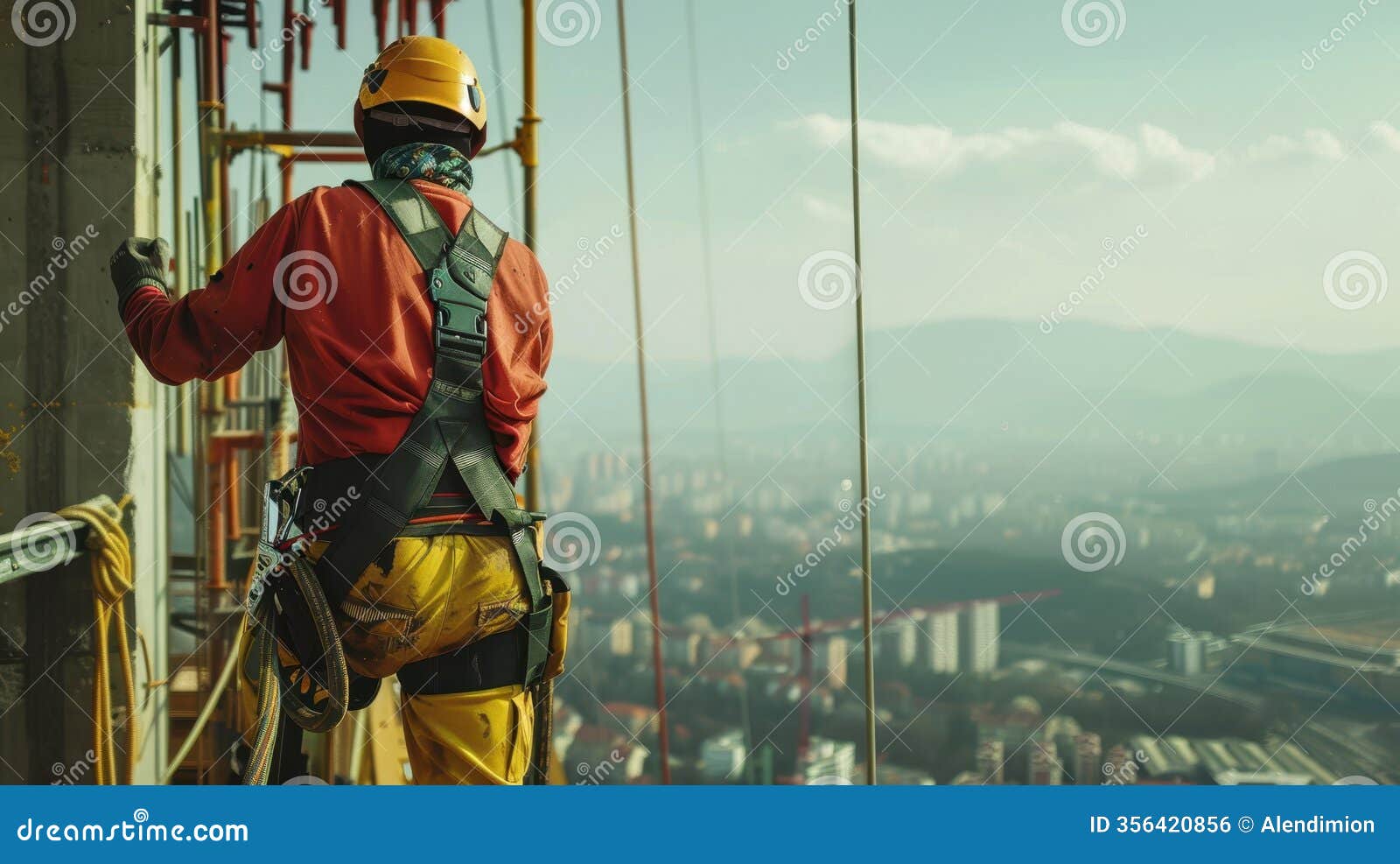Construction Worker Working at High Place Stock Photo - Image of metal ...