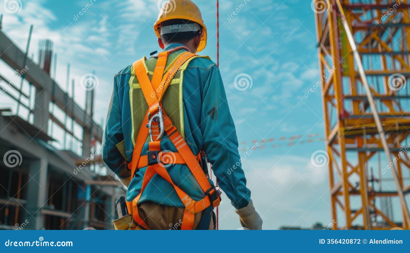 Construction Worker Working at High Place Stock Photo - Image of labor ...