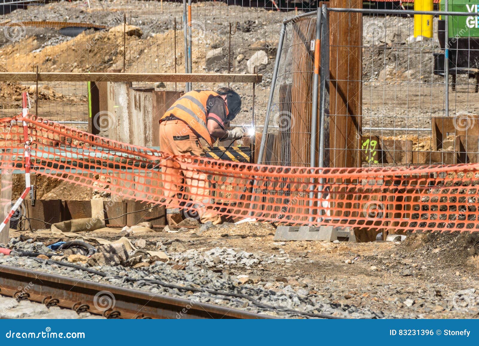 A Construction Worker Working on a Site Editorial Photo - Image of site ...