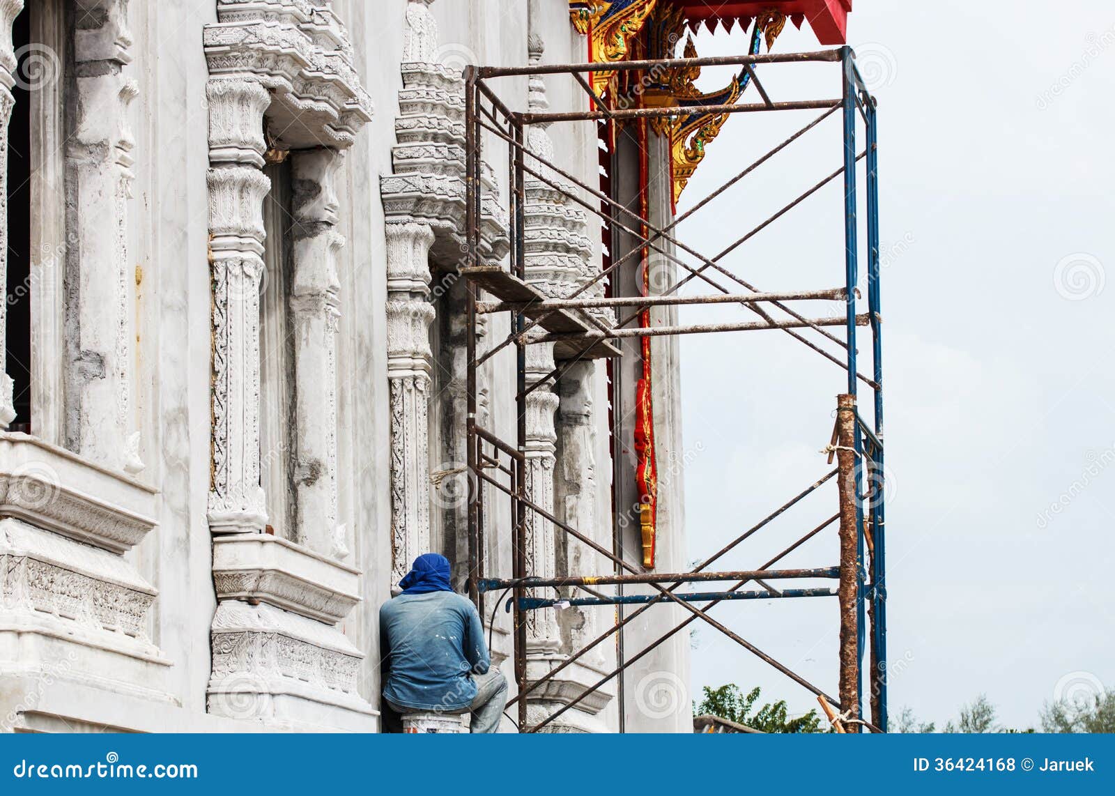 Construction worker stock photo. Image of exterior, industrial - 36424168