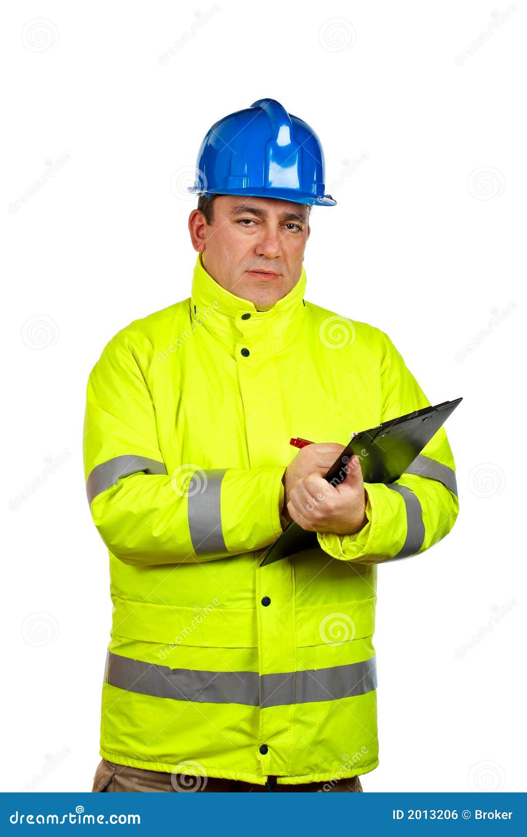 Construction Worker Writing Stock Photo - Image of blank, portrait: 2013206