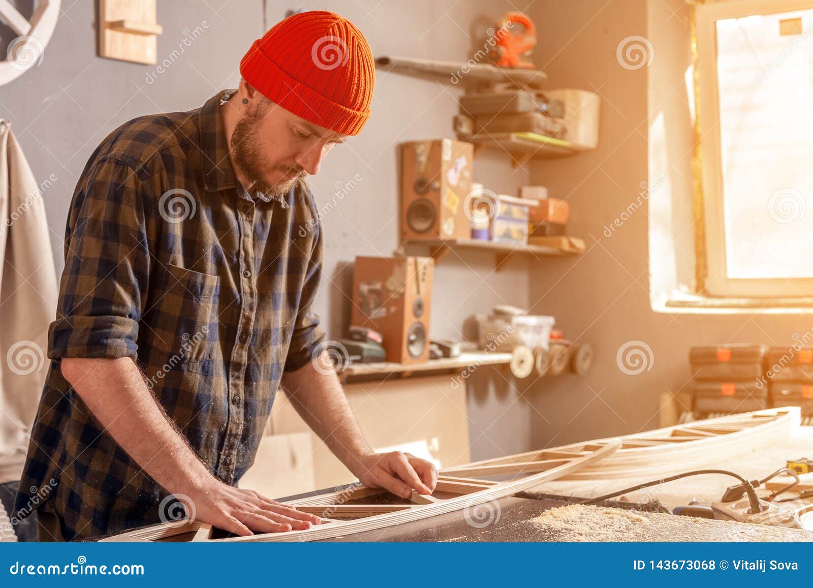 Construction Worker stock photo. Image of carpentry - 143673068