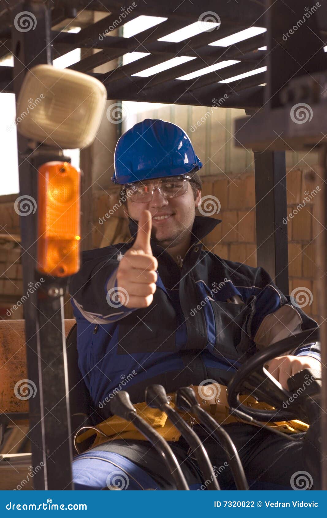 Construction Workerer on Workplace Stock Photo - Image of drive ...