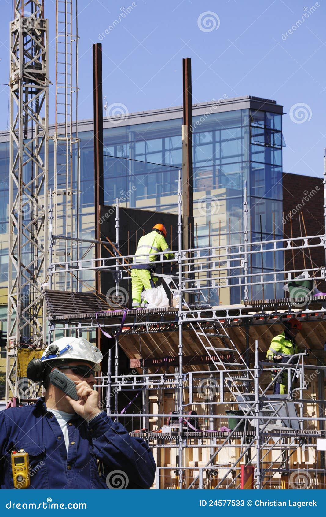Construction Workers in Action Stock Image - Image of excavating, works ...