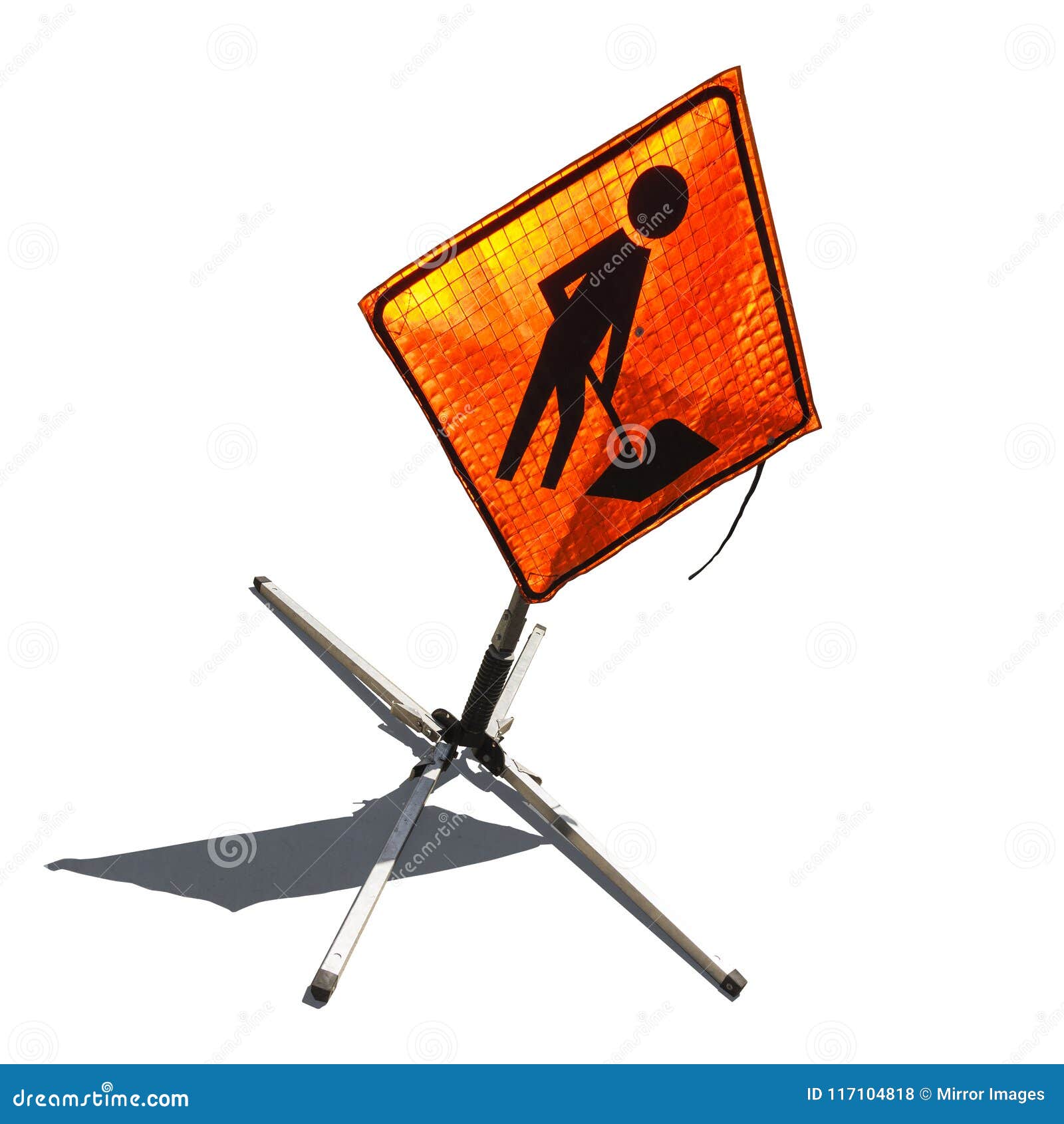 Construction Workers Ahead Sign Stock Photo - Image of safety, warning ...