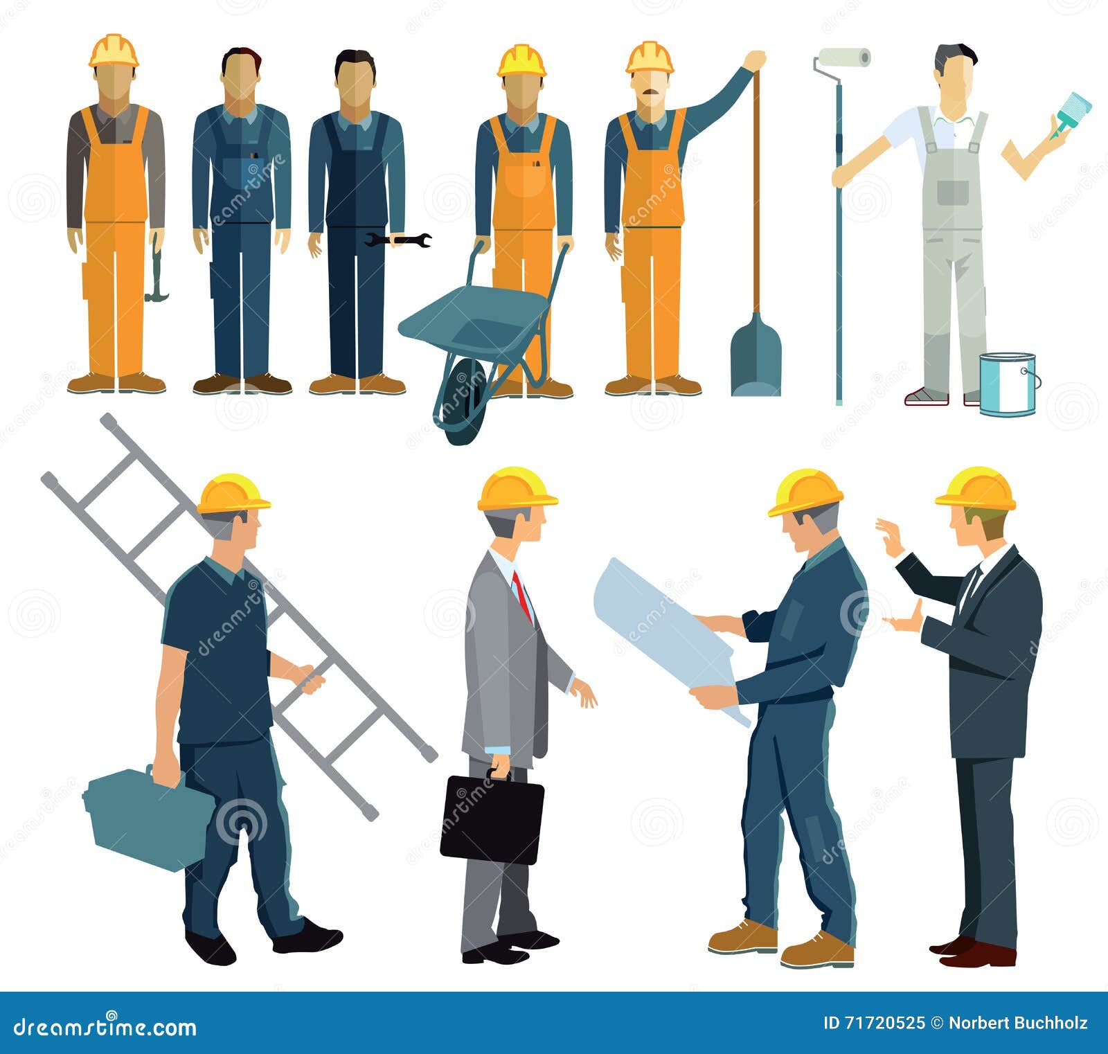 Construction Workers and Architects Stock Vector - Illustration of ...