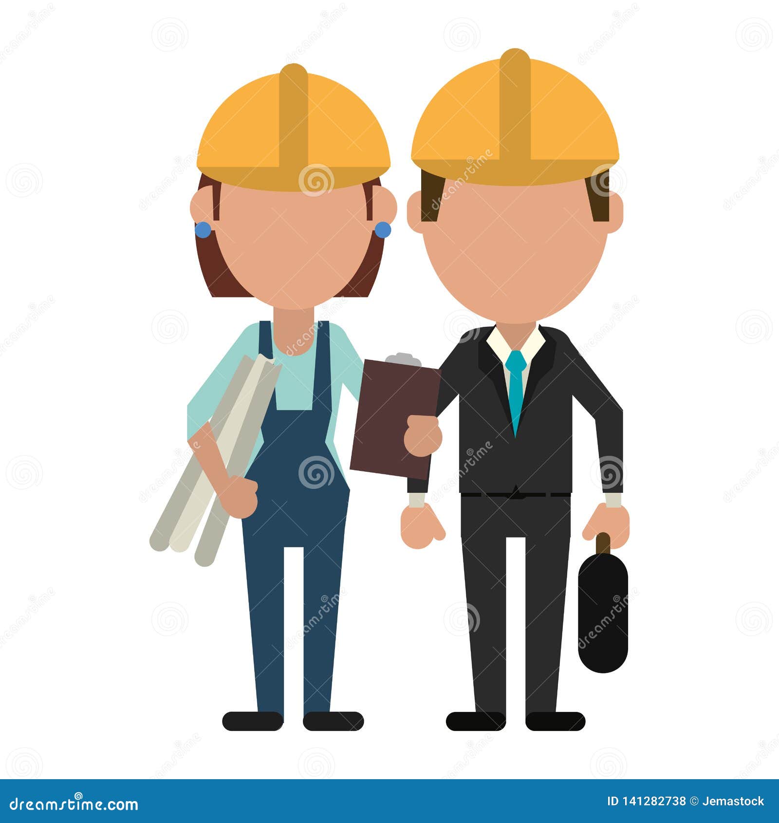 Construction Workers Avatars Stock Vector - Illustration of people ...