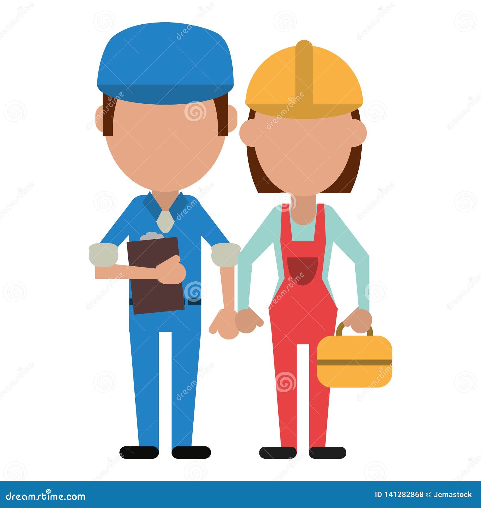 Construction Workers Avatars Stock Vector - Illustration of building ...