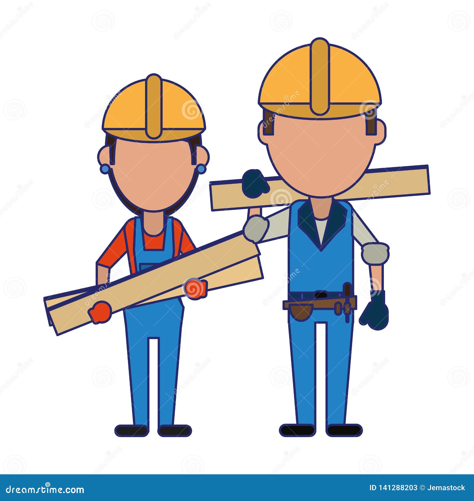 Construction Workers Avatars Stock Vector - Illustration of maintenance ...