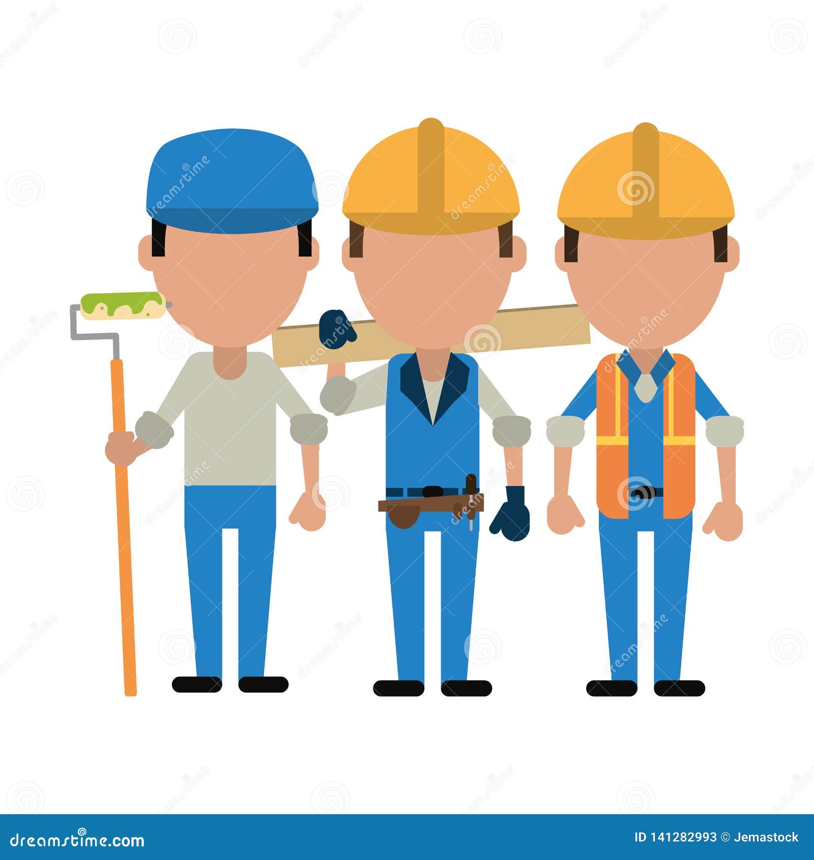 Construction Workers Avatars Stock Vector - Illustration of repairman ...