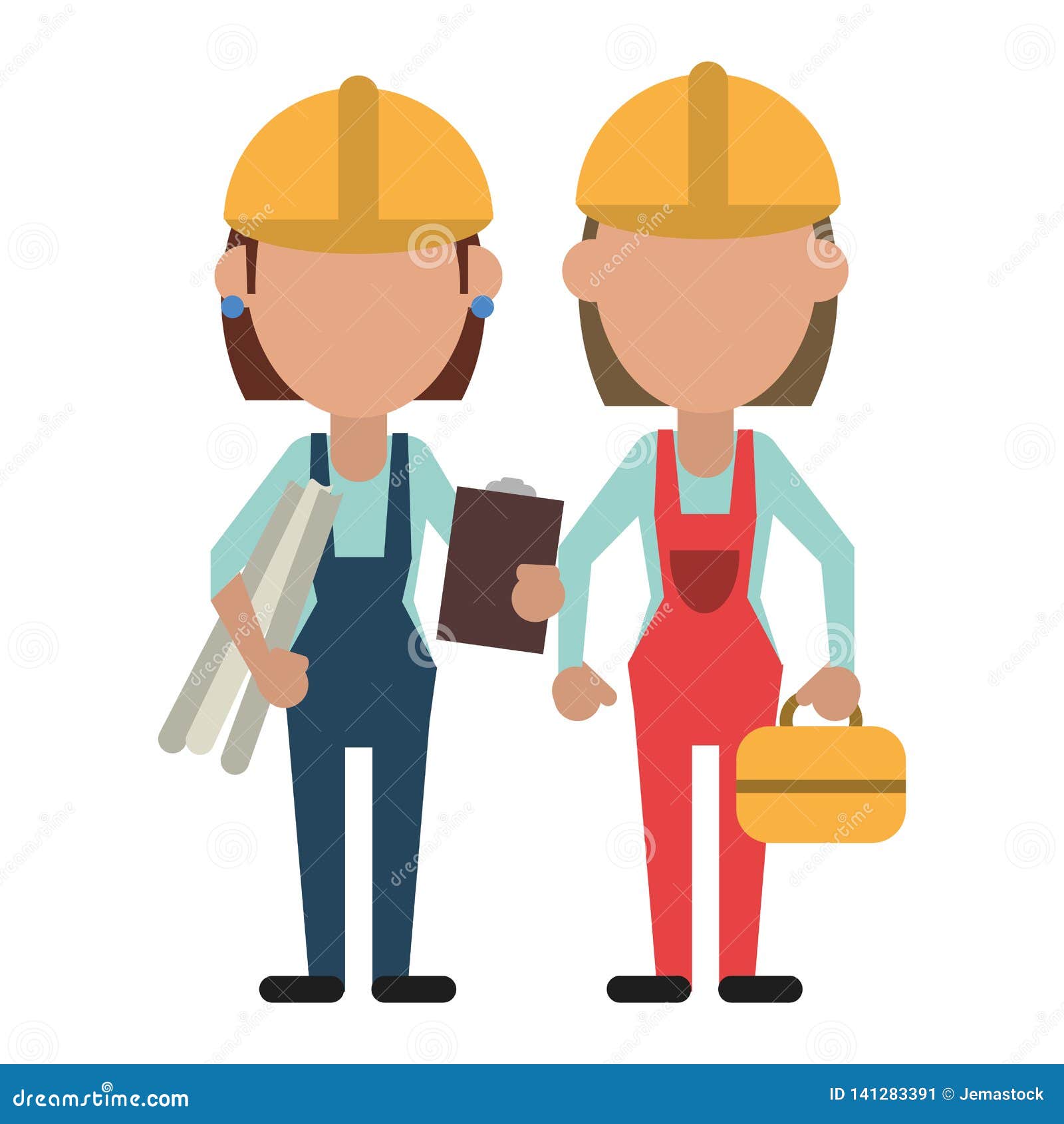 Construction Workers Avatars Stock Vector - Illustration of industry ...