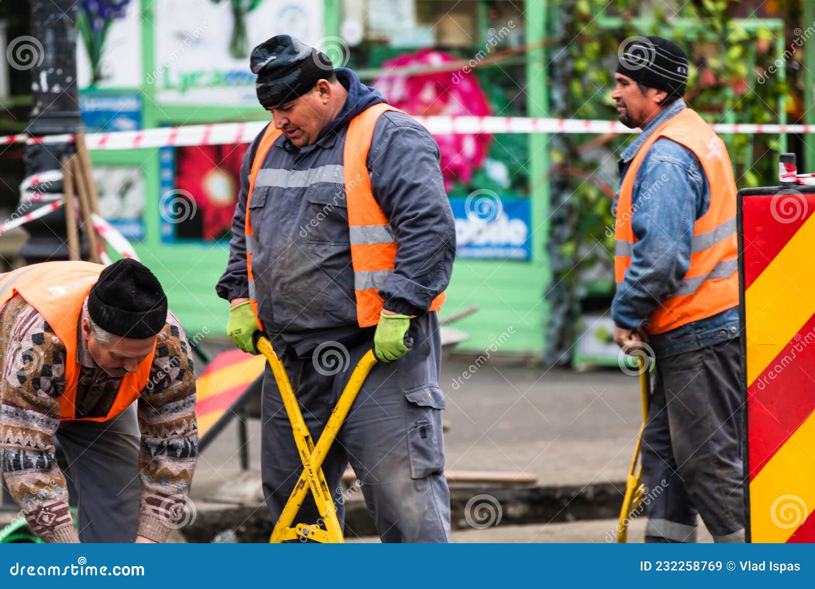 Construction Workers in Bucharest, Romania, 2021 Editorial Stock Image ...
