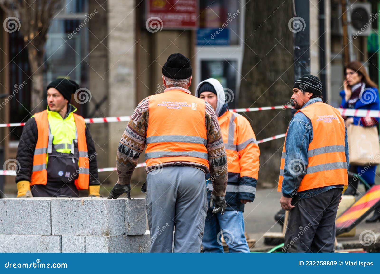 Construction Workers in Bucharest, Romania, 2021 Editorial Stock Image ...