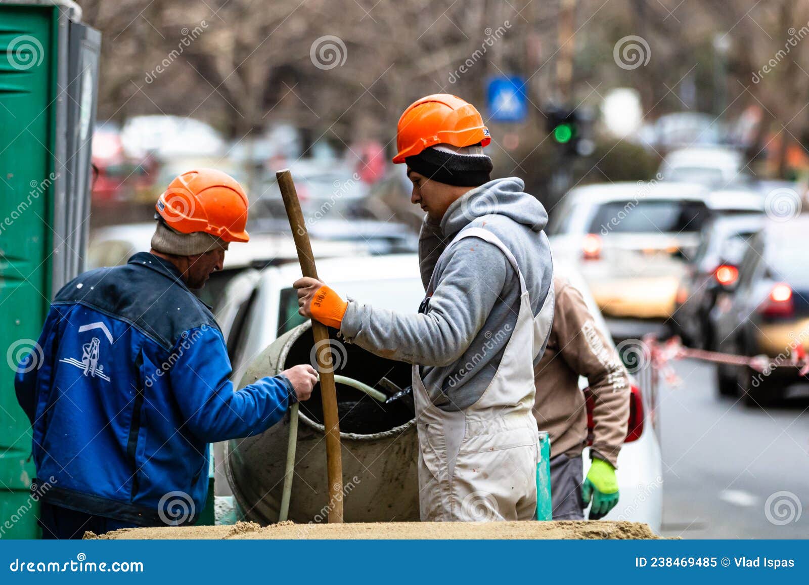 Construction Workers in Bucharest, Romania Editorial Image - Image of ...