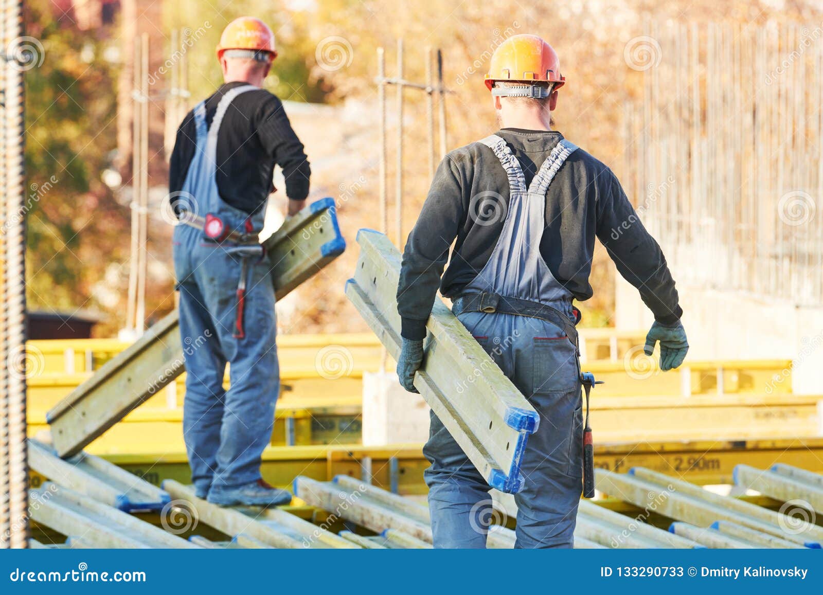 Construction Workers at Building Area Installing Wormwork Stock Image ...