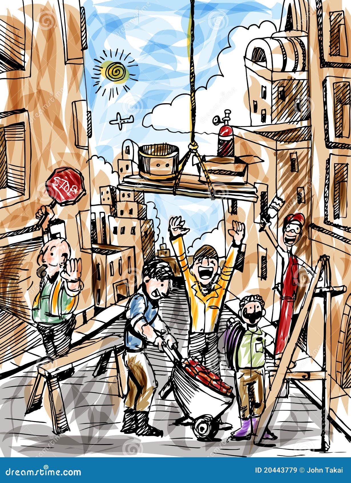 Construction Workers, Vector Funny Cartoon Set | CartoonDealer.com ...