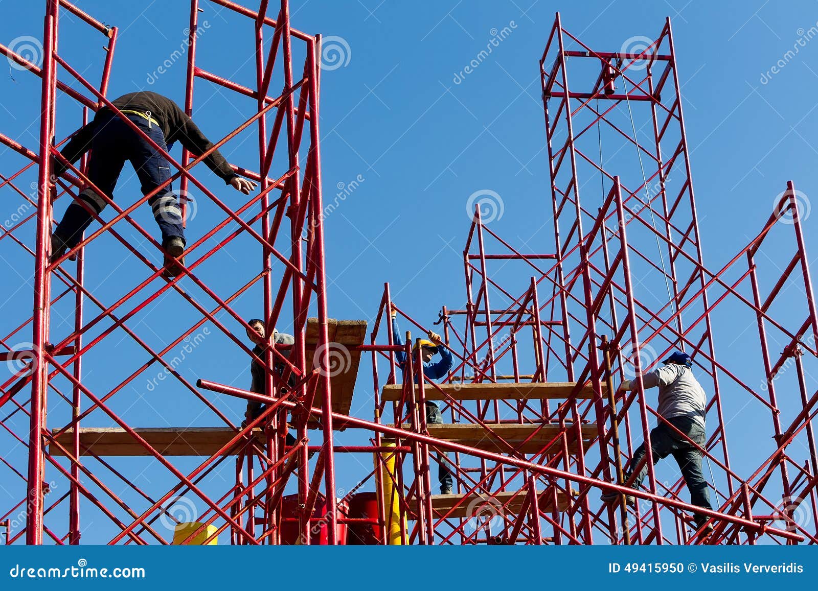 Construction Workers Building a New Structure in City Stock Photo ...