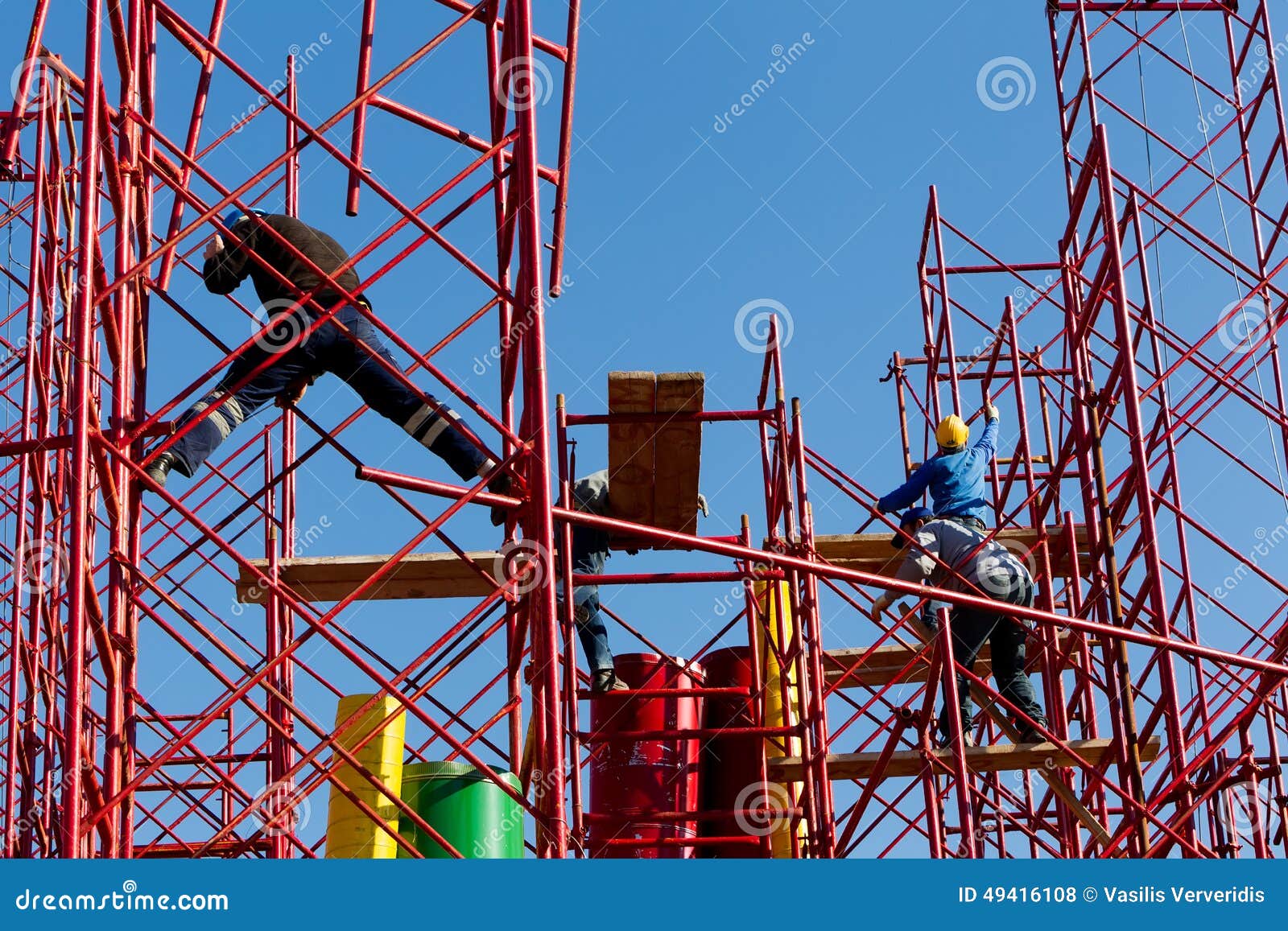 Construction Workers Building a New Structure in City Stock Photo ...